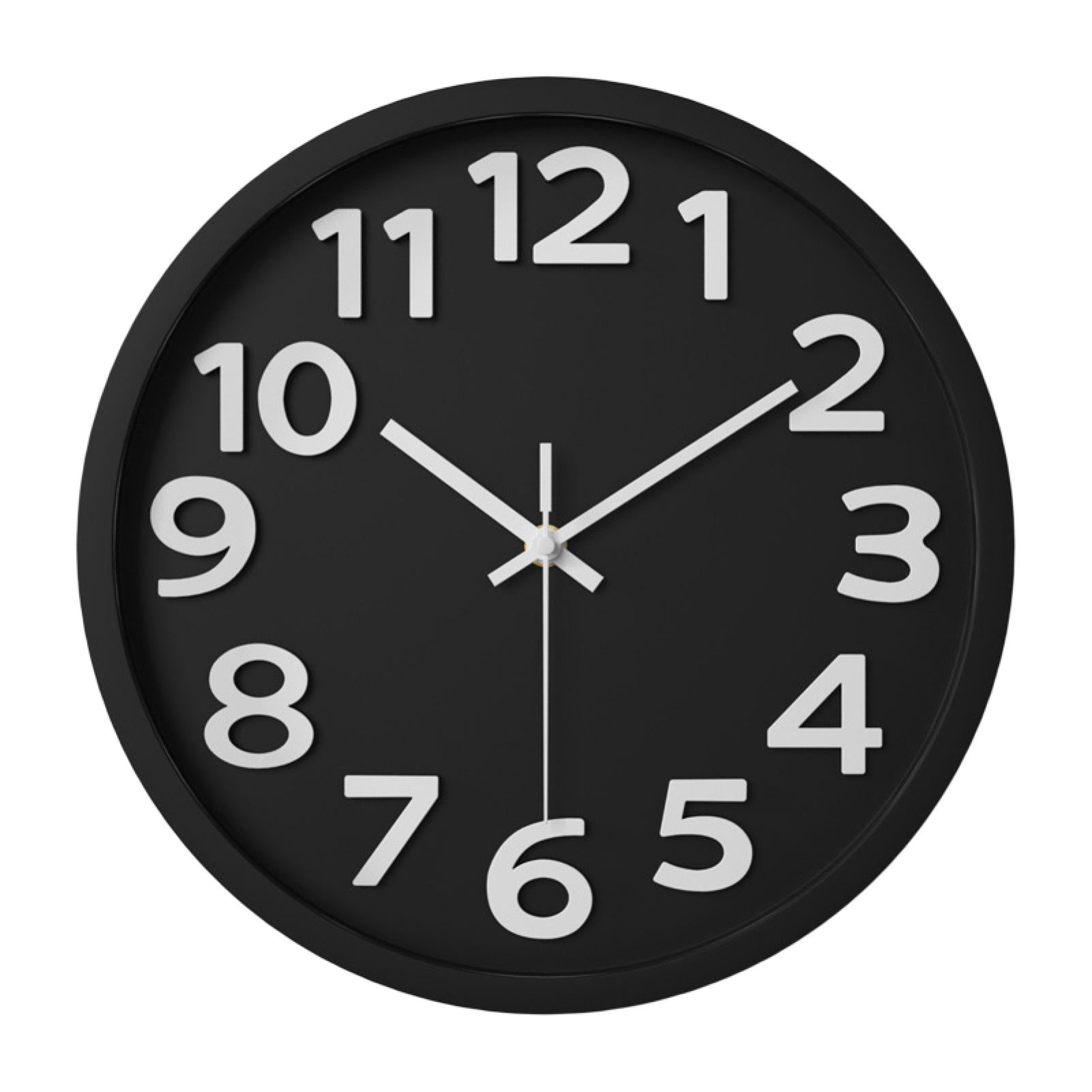 Yesbay Wall Clock Battery Operated Silent Non-Ticking Easy to Read ...