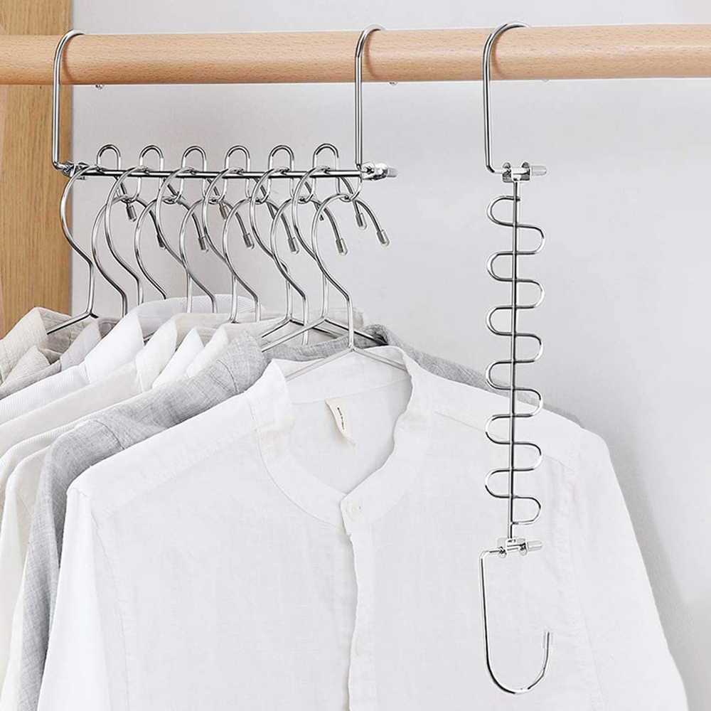 Space Saving Hangers, 3 Pack Metal Hanger Organizer, Space Saver ...