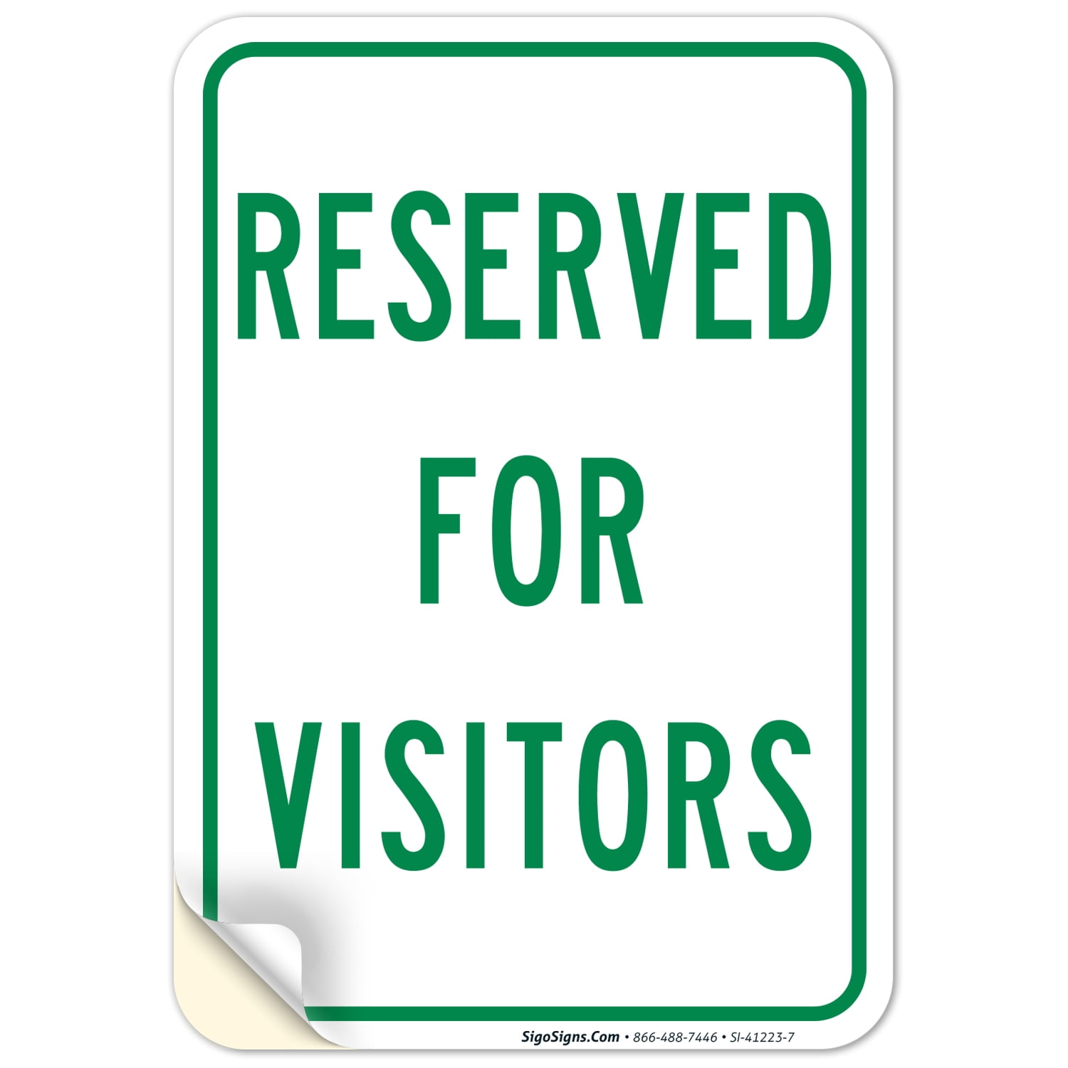 Reserved For Visitors Sign, 10x7 Vinyl Sticker - Walmart.com