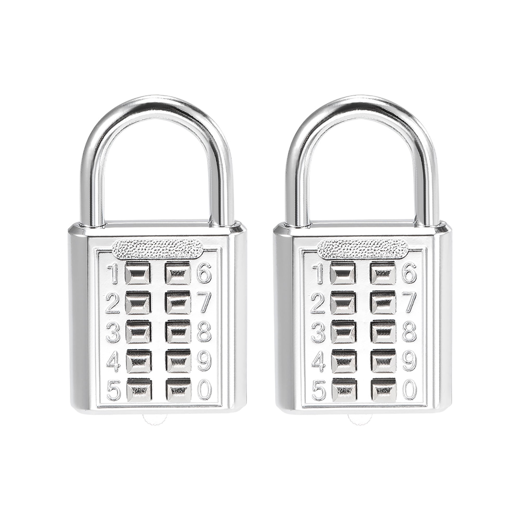 10-Digit Combination Padlock Push Button Locker Cabinet Locks Silver ...