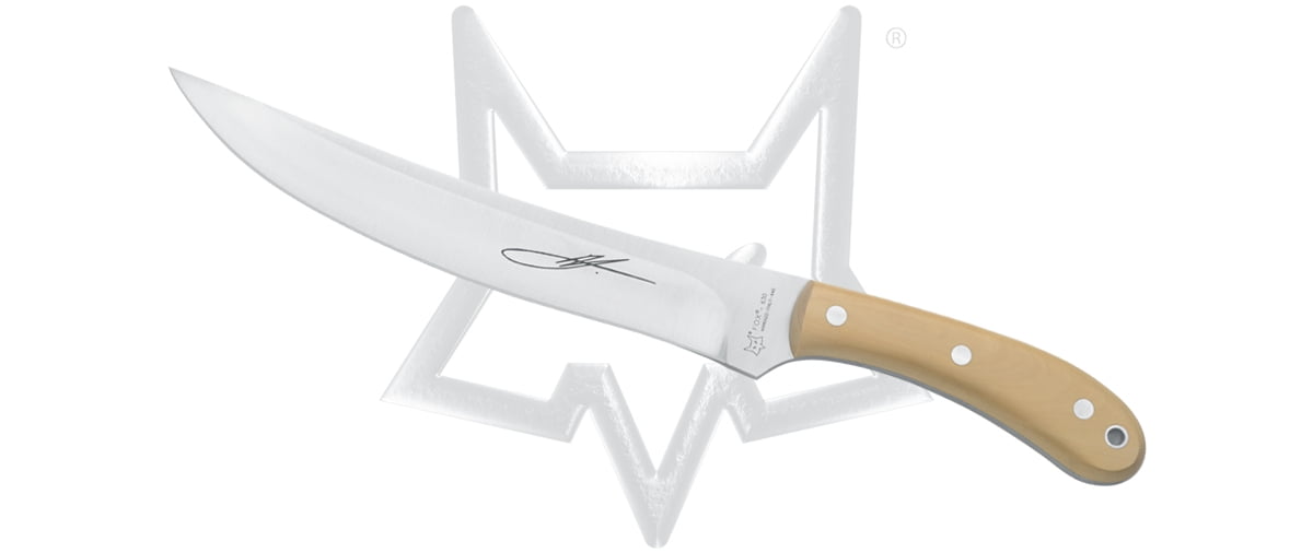 FOX Knives 630 Old Fox Fixed Blade Knife Boxwood & 440C Stainless Steel ...