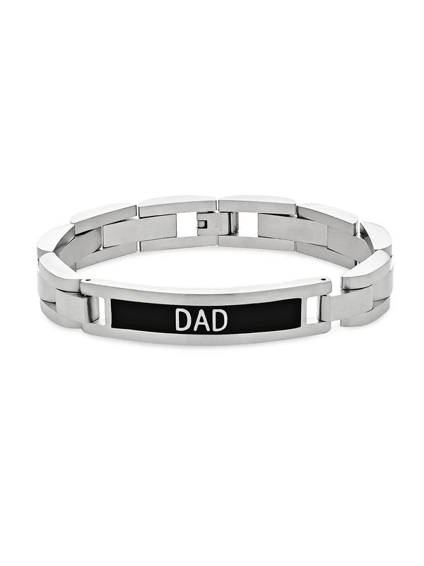 316L Stainless Steel and Black IP DAD ID Bracelet 8.75 inches - Walmart.com