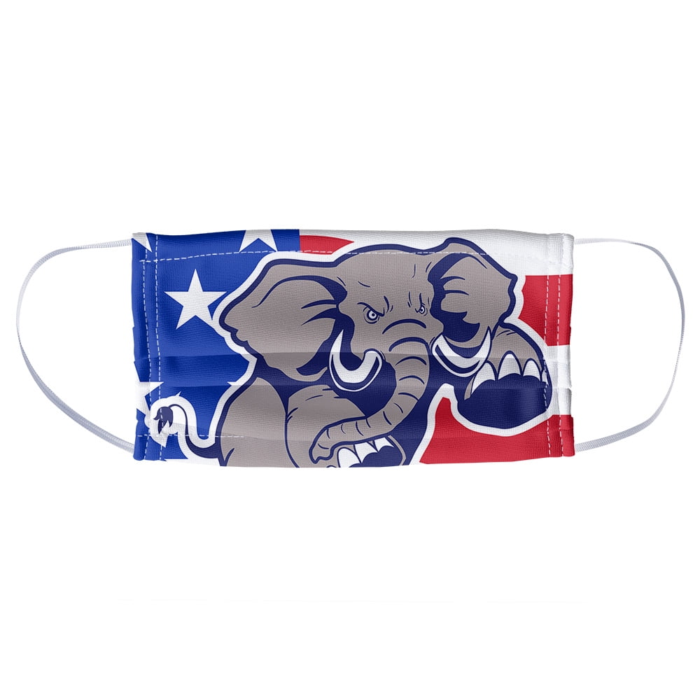 Angry Republican Elephant Politics GOP 1-Ply Reusable Face Mask ...