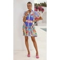 2026 New Fashion Women's Mediterranean Floral Stripe Print Mini Dress ...