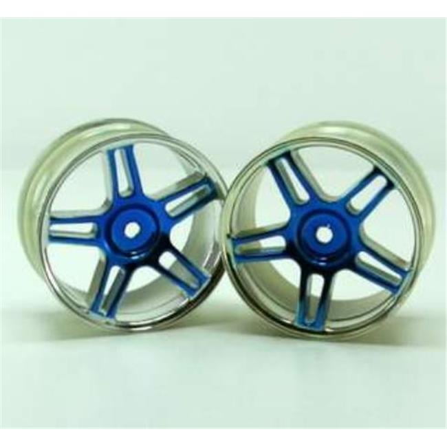 Chrome 5 Spoke Split Spoke Blue Anodized Wheels - For All Vehicles ...