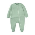 Baby Boys Full Zip Up Pajamas Romper Front Zipper Soft Long Sleeve ...