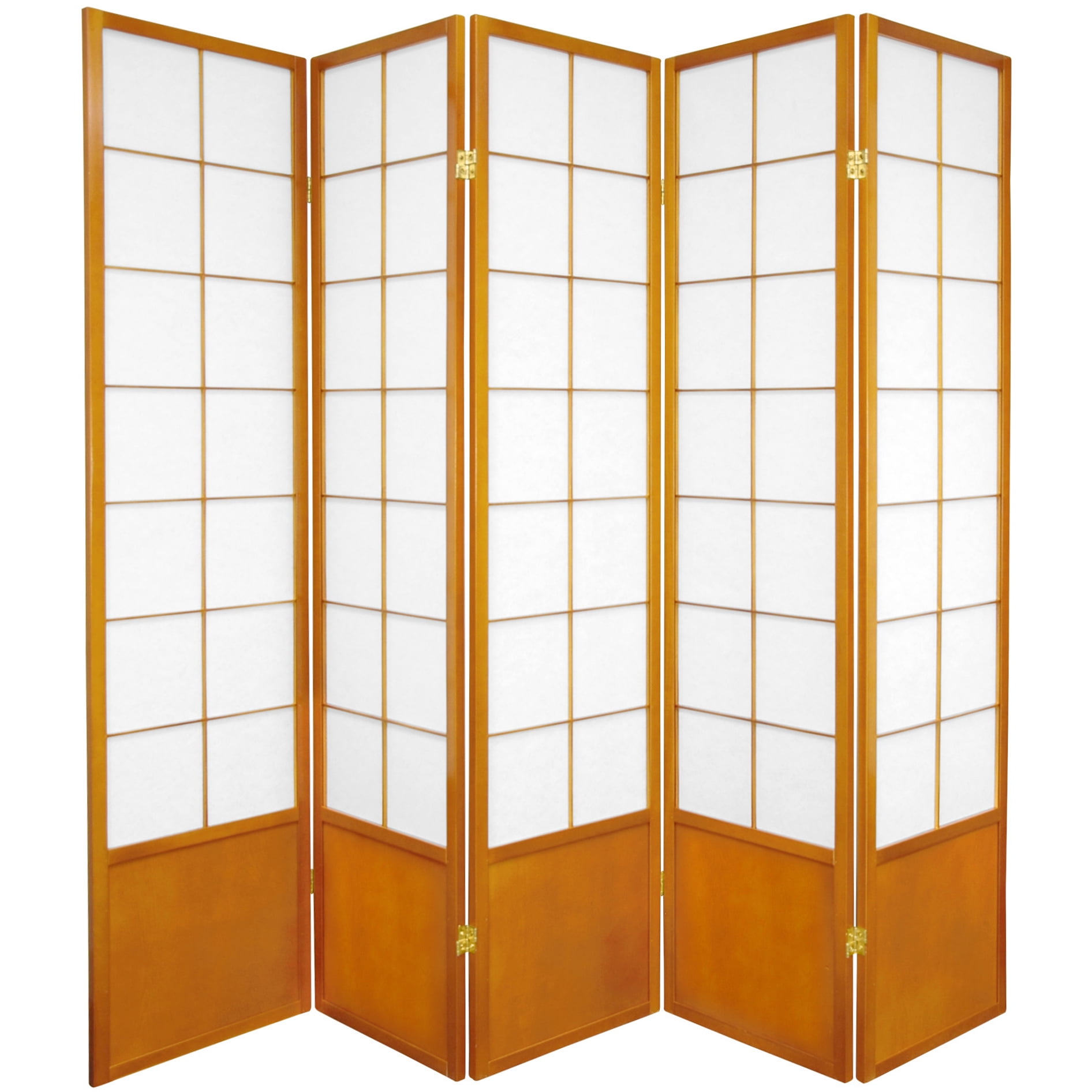 6 ft. Tall Premium Japanese Design Wide Window Pane Screen - Honey - 5 ...
