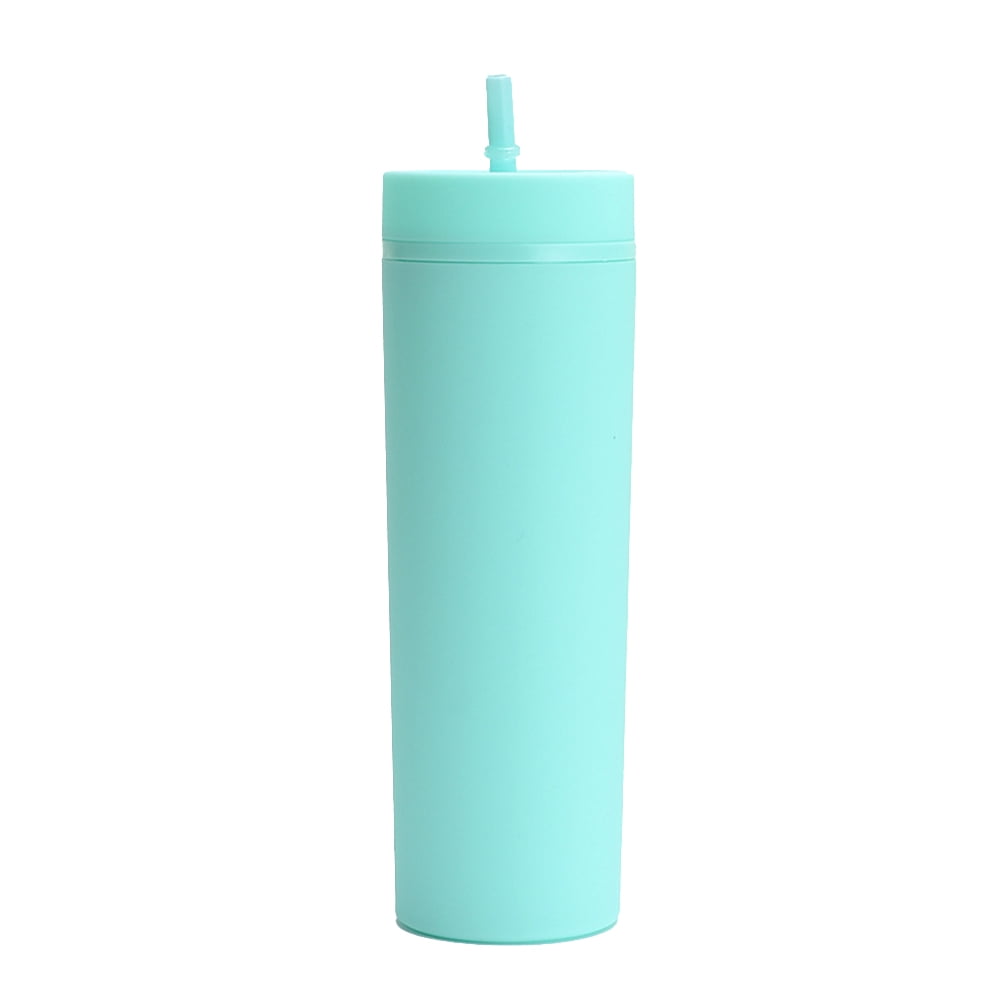 Plastic BPA Free Straw Cup 16oz Sports Matte Cute Nordic Double Straw ...