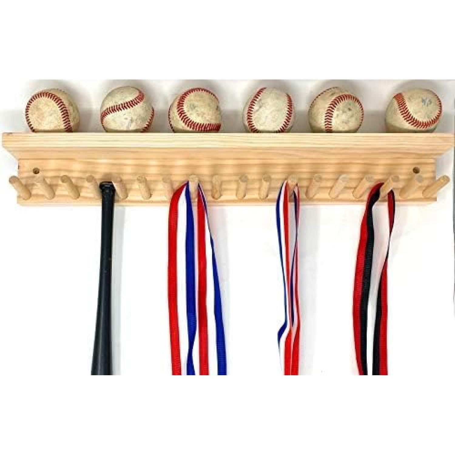 Base Bat Rack and Holder Display Natural Finish Meant to Hold up to 17 ...