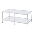 42" Chrome Glass And Metal Rectangular Mirrored Coffee Table - Walmart.com