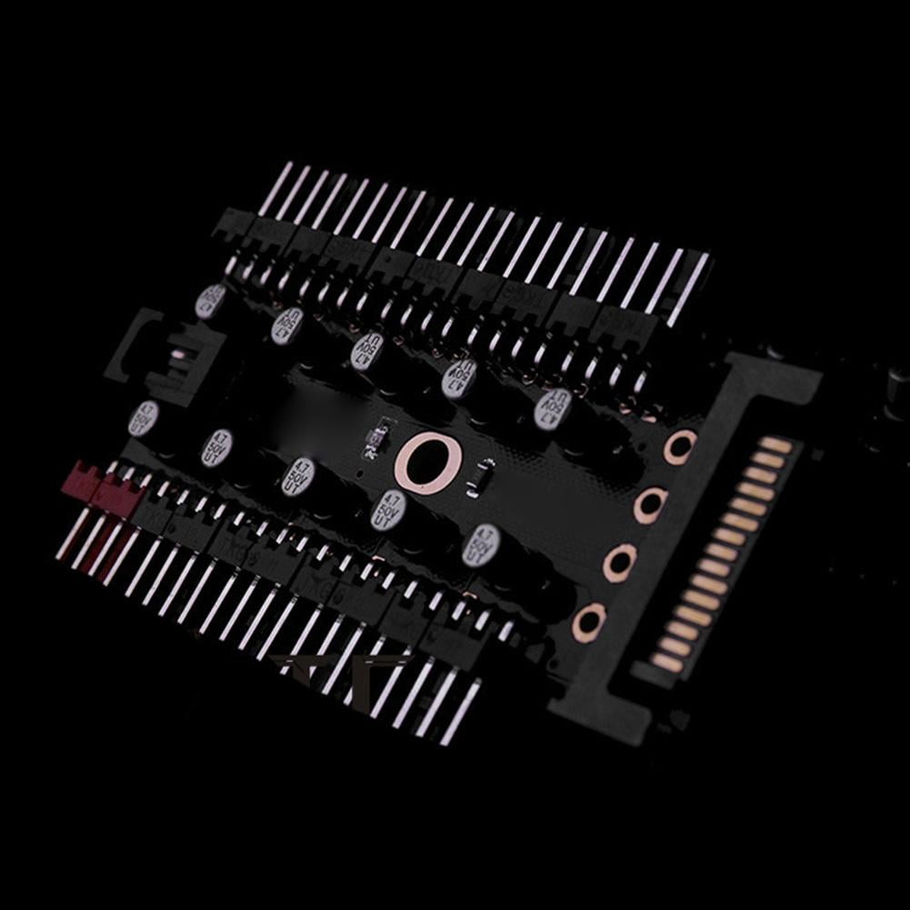 1 to 10 4Pin PWM Cooling Fans HUB PC SATA Port Power Speed Controller ...