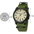 QIHE-Men's Nylon Slip-Thru Strap Watch with Military Time Easy Read ...