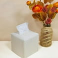 2Pcs Tissue Box Cover, Square PU Leather Tissue Holder, Decorative ...