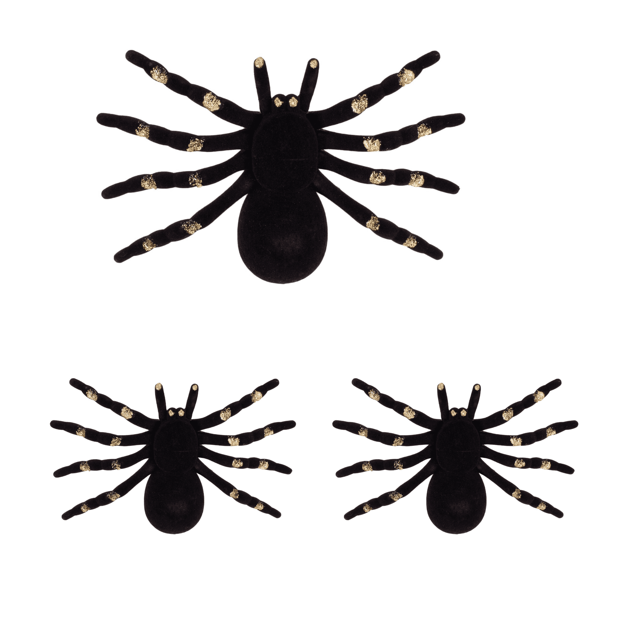 Halloween Fake Hairy Spider Decorations Flocked Black Tarantula with ...