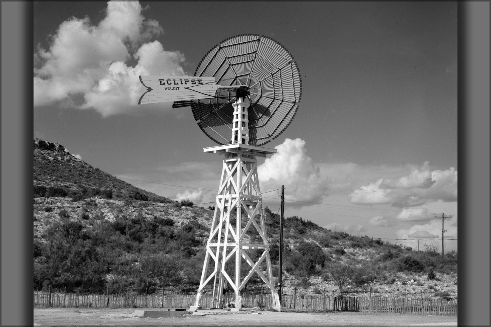 24"x36" Gallery Poster, Canon Ranch Railroad Eclipse Windmill Pecos Co ...