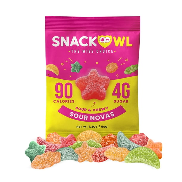 Snack Owl Vegan Sour Gummy Candy – Gluten Free, Low Calorie Candy - Guilt Free & Delicious ...