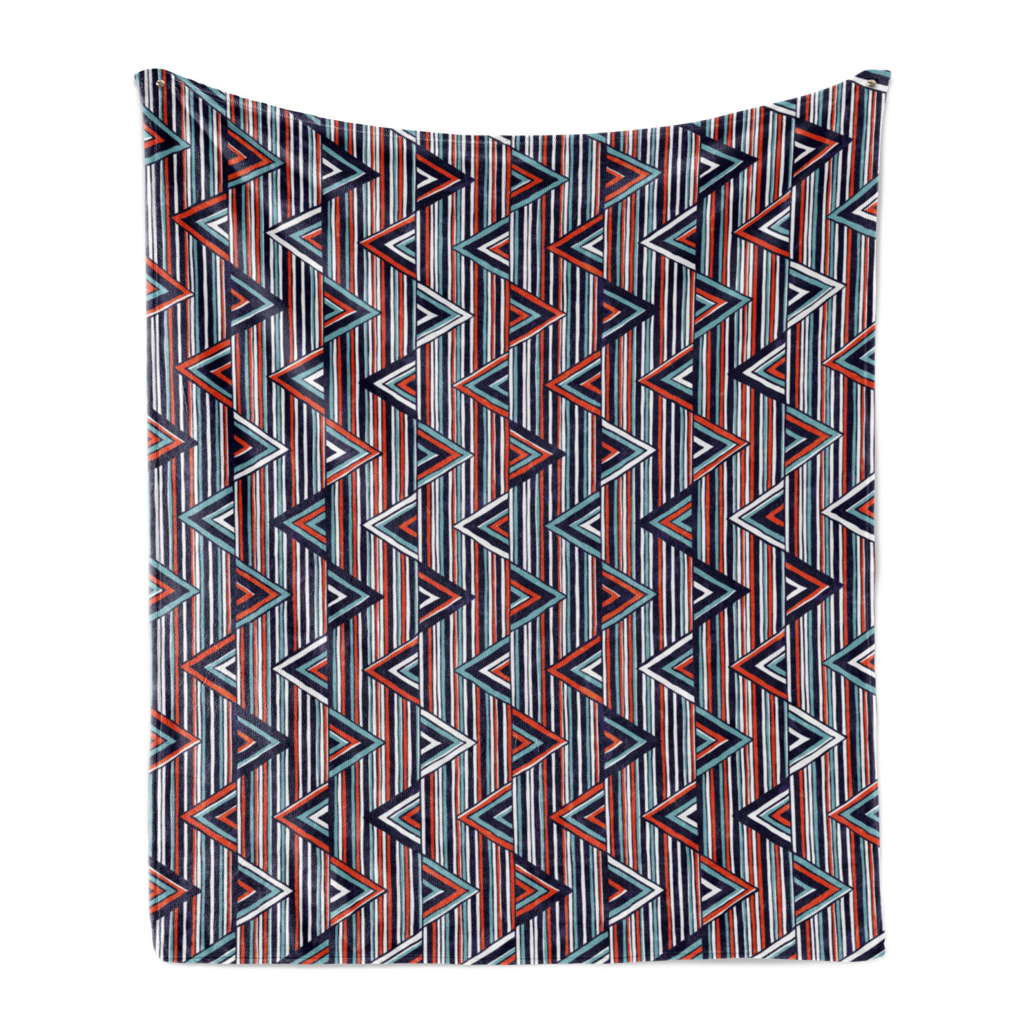 Tribal Soft Flannel Fleece Throw Blanket, Striped Abstract Pattern with ...