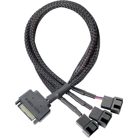 GELRHONR SATA Cooler Fan Adapter Cable锛?5 Pin SATA to 3 pin / 4 pin Fan ...