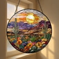 Cactuses in the Desert Faux Stained Glass Suncatcher – Window Hanging ...