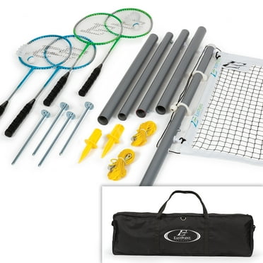 Zume Games Portable Badminton Set with Freestanding Base Sets Up on Any ...