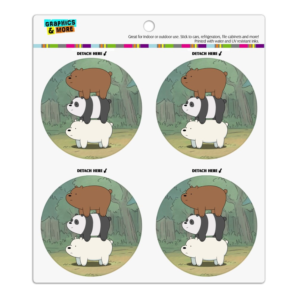 We Bare Bears Bear Stack Refrigerator Fridge Locker Vinyl Circle Magnet ...