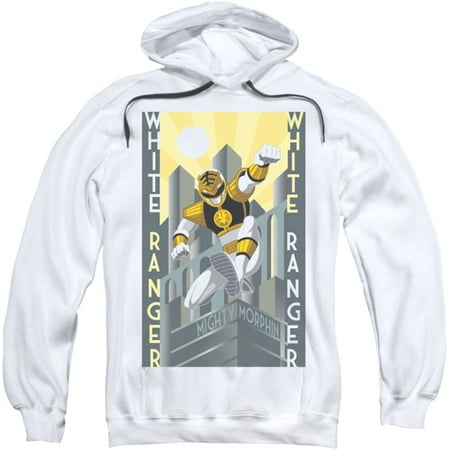 Power Rangers - Adult Pullover Hoodie Art Deco style White Ranger ...
