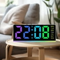 RGB LED Digital Alarm Clock with Date Time Weekday and Dual Alarm ...