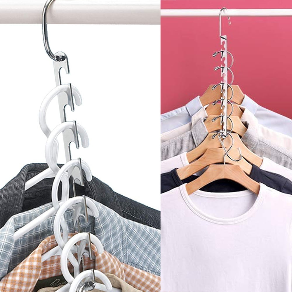Magic Clothes Hangers Hanging Chain Metal Cloth Closet Hanger | Walmart ...