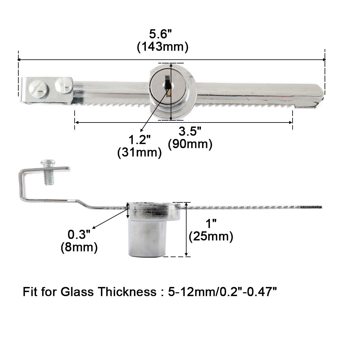 Office Stainless Steel Cabinet Display Case Glass Door Showcase Lock w ...