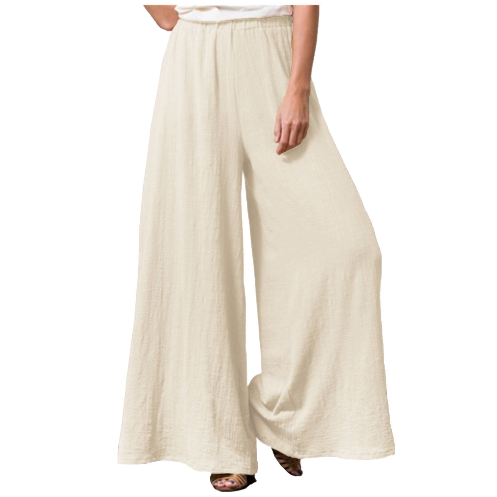 Click here for Aherbiu Plus Size Pants For Women Cotton Linen Wid... prices