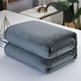 Dark Grey Solid Color Blanket With Thickened Polyester Construction And ...