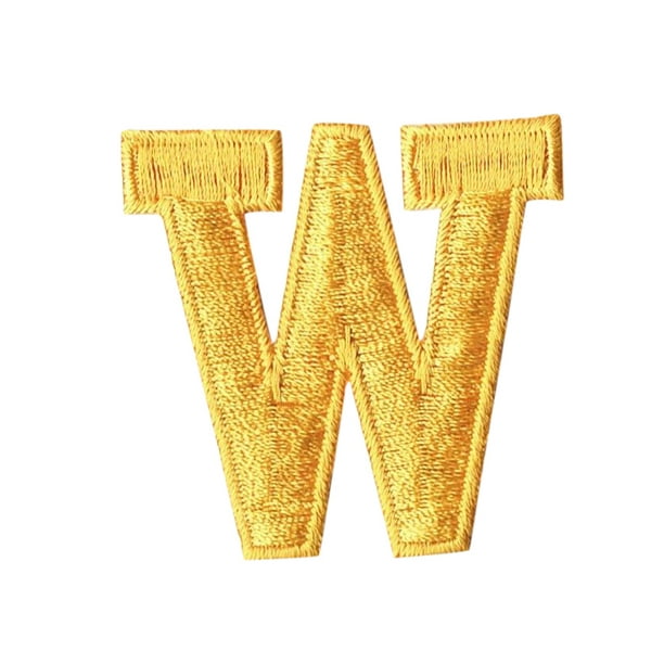 Alphabet Letter - W - Color Yellow - 2" Block Style - Iron On ...