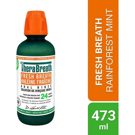 Thera Breath Fresh Breath Oral Rinse, Rainforest Mint, 16 Ounce Bottle ...