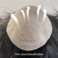 Breathable Silk Base with Diamond Net Cover Human Hair System Men's ...