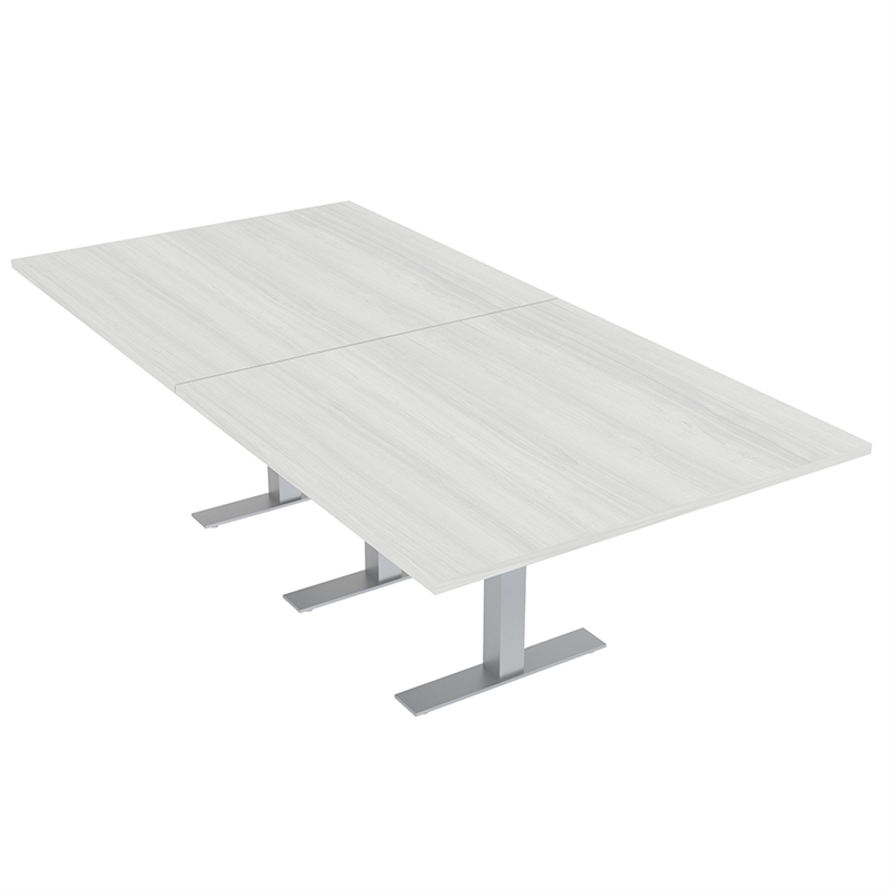 Large 8' Rectangular Conference Table 8 Person Metal T Bases White ...