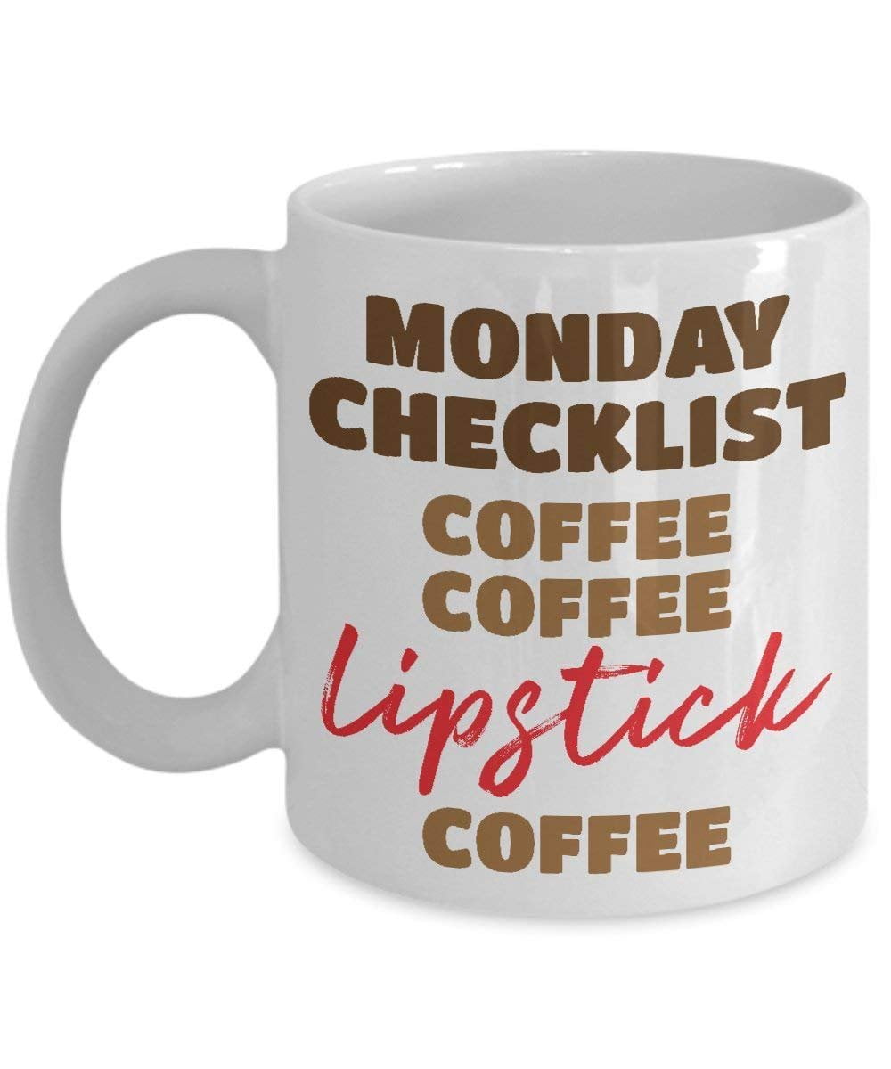 Monday Checklist Coffee & Tea Gift Mug for Cosmetologist and Womens Who ...