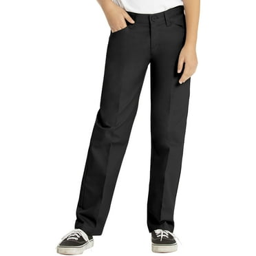 Real School Girls School Uniform Flat Front Low Rise Pants, Sizes 4-16 ...