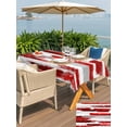 Abstract Art Rectangle Outdoor Tablecloth with Umbrella Hole Red Gray ...