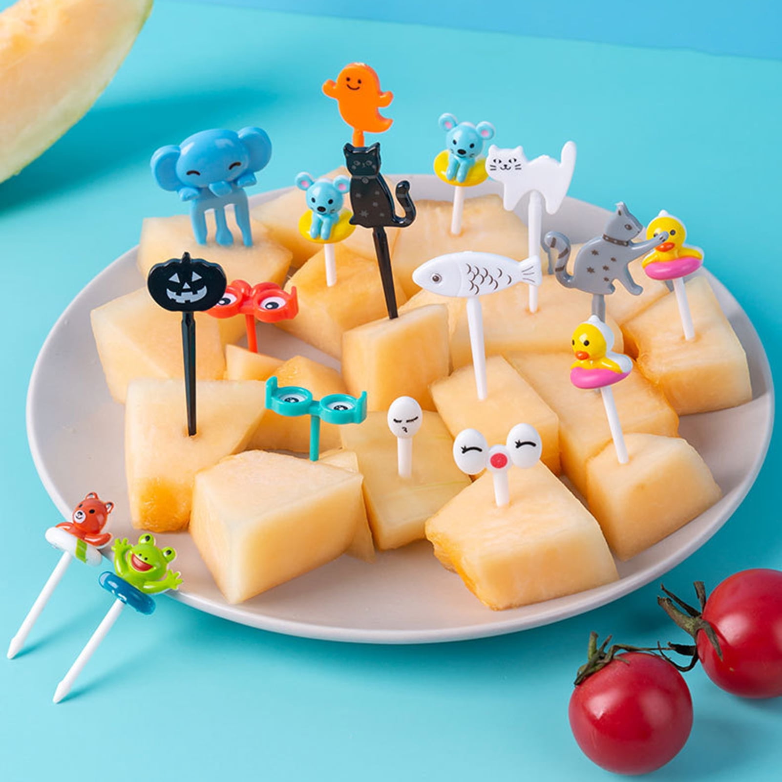 Mairbeon 1 Set Fruit Fork Cute Cartoon Non-slip Reusable Easy to Clean ...