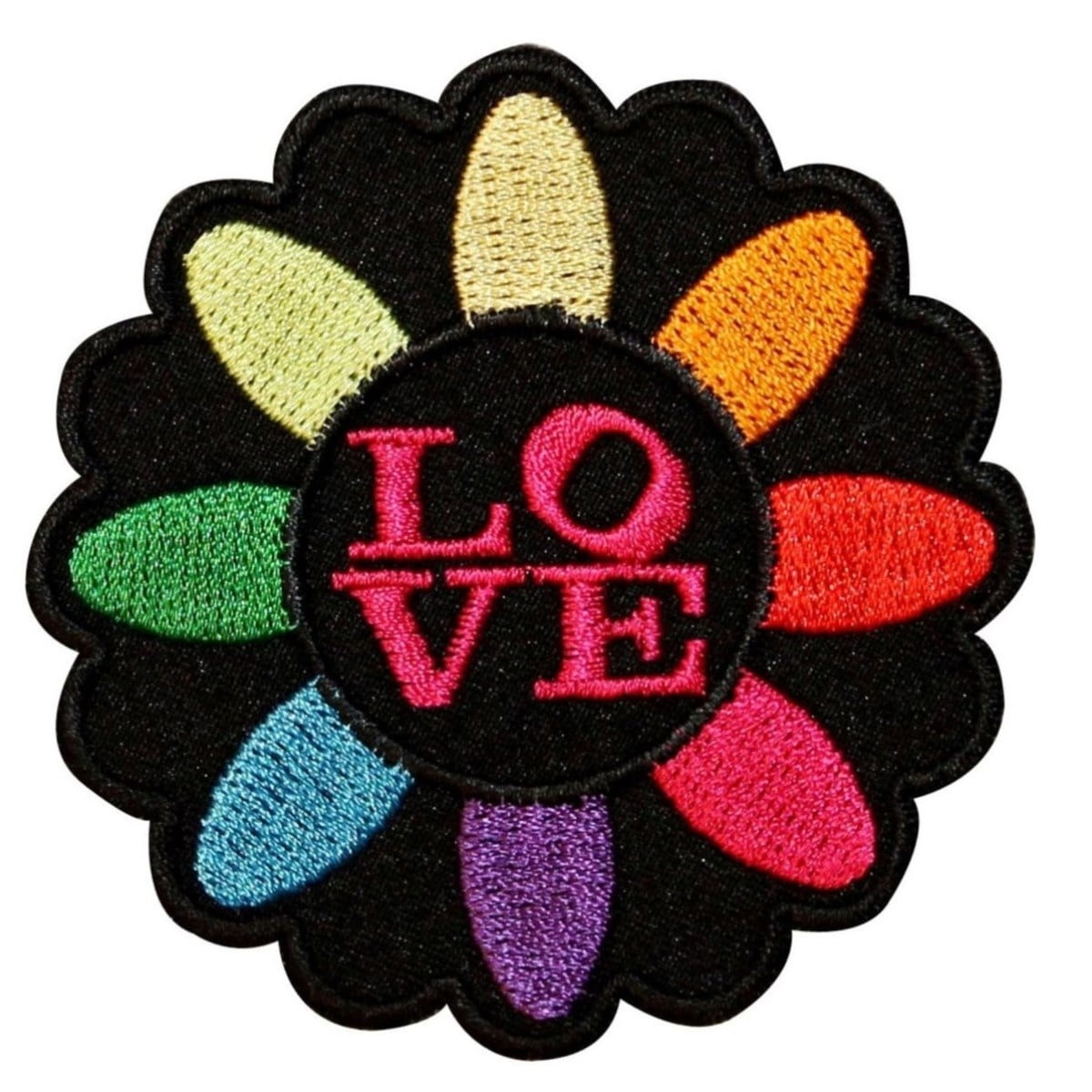 Love Daisy Flower Patch Peace Hippie Colorful Embroidered Iron On ...