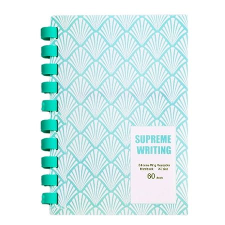 Spiral Notebook, 210 x 150mm A5 Soft Rubber Ring Notebook -120 Pages ...