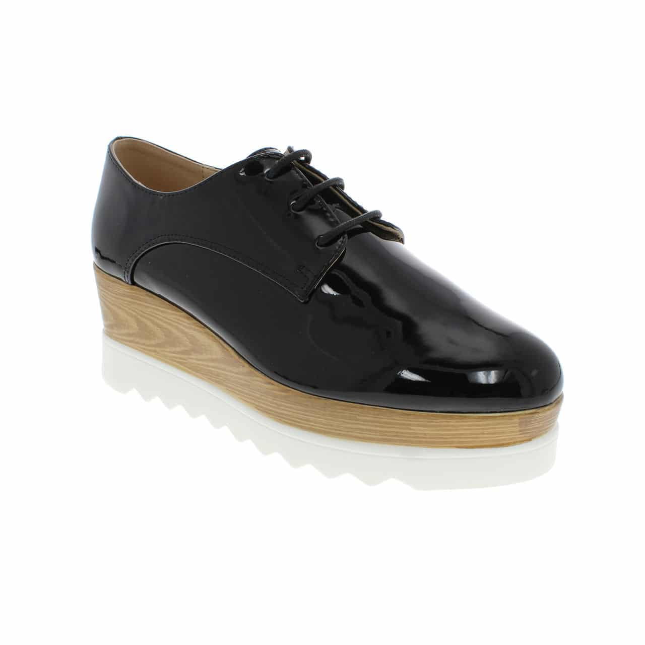 Moca High Platform Slip-On Women's Casual Faux Wood & Patent Leather ...
