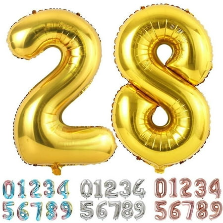 Golden Balloon Numbers Huge Foil Balloon Number Birthday Decoration ...