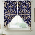 Baroque Floral Swag Curtain Valance for Window 2 Panels Abstract Floral ...