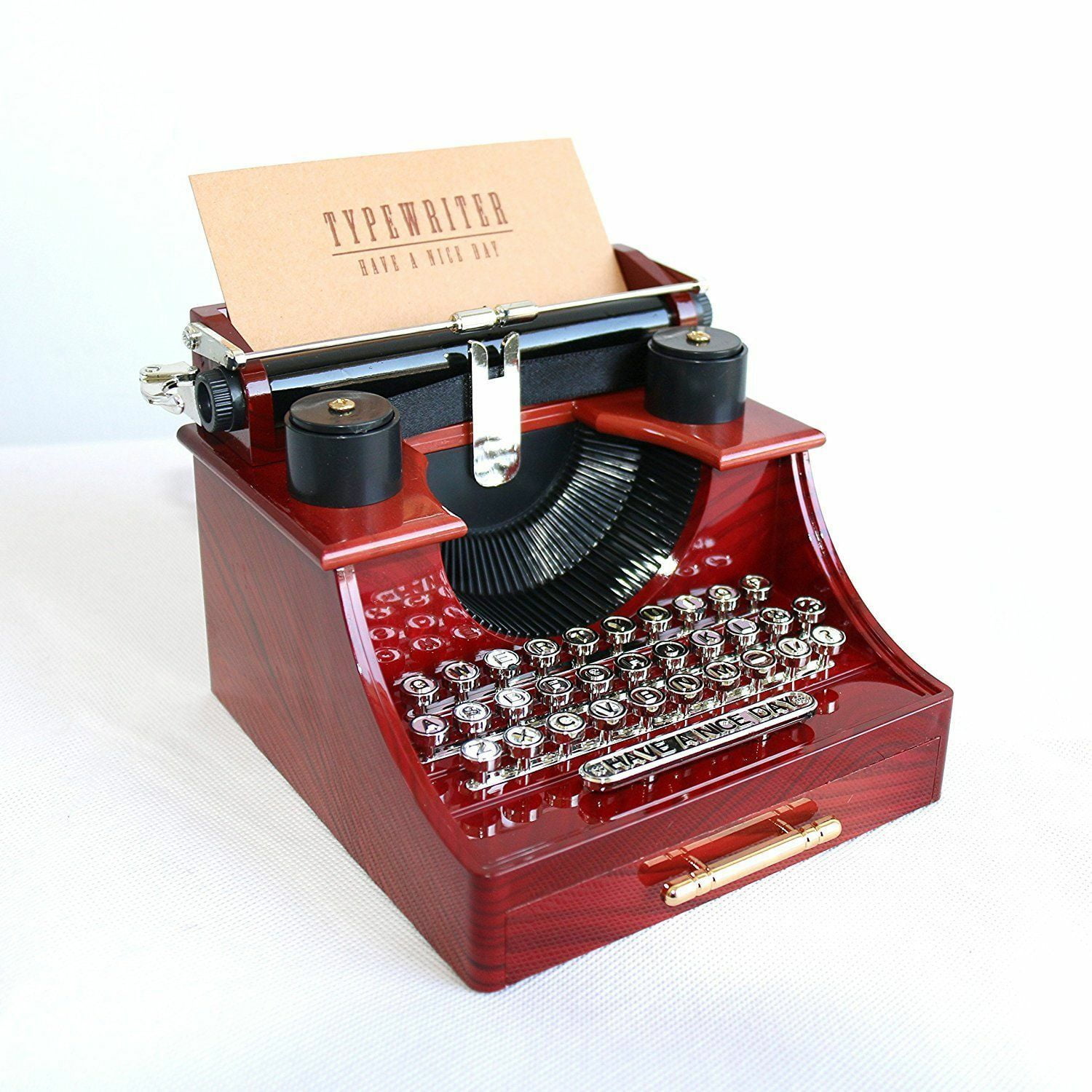 Typewriter Music Box, Plastic Typewriter Wind up Music Box With Drawer ...