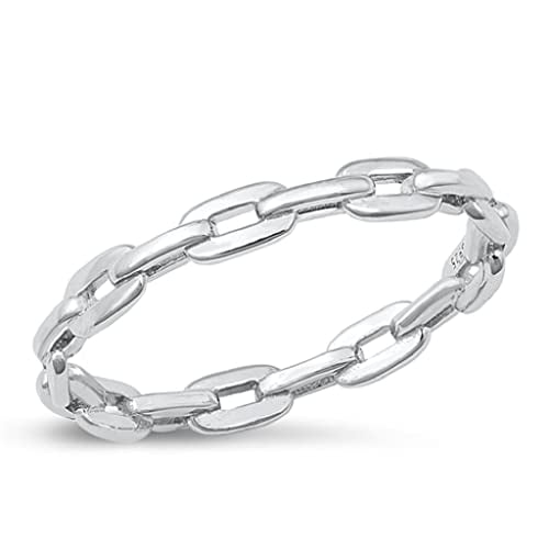 Body Accentz Sterling Silver Ring - Chain link (10) - Walmart.com