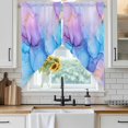 Abstract Marble Texture Swag Curtain Valance for Window 2 Panels Gold ...