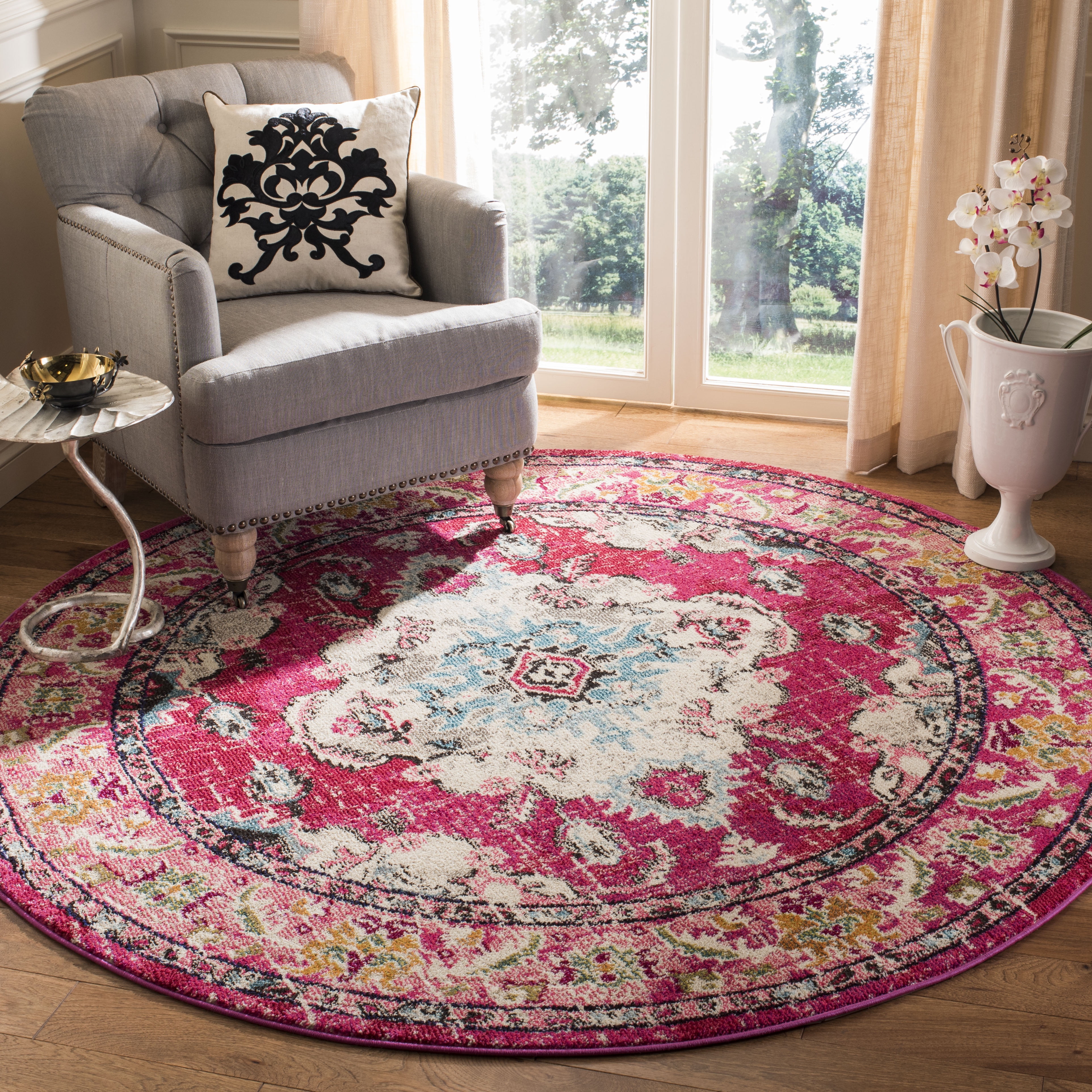 Safavieh Monaco Toria Traditional Round Area Rug - Walmart.com ...