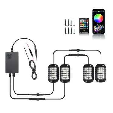 Car Neon Light Kit, iMountek 8 Pods RGB LED Rock Lights with Double ...