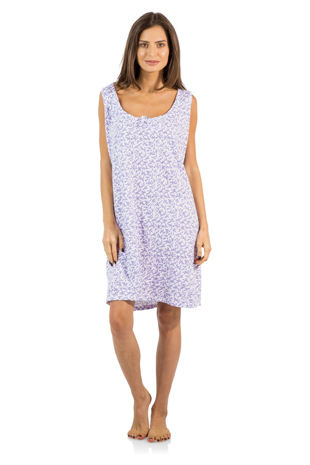 Casual Nights Women's Poly Cotton Sleeveless Nightgown Chemise ...